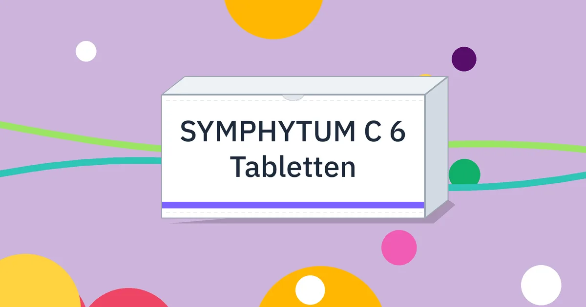 Symbolbild: Packung mit der Aufschrift SYMPHYTUM C 6 Tabletten (PZN 07181588) – Verfügbarkeit und Bezug in Apotheken in Frankfurt am Main