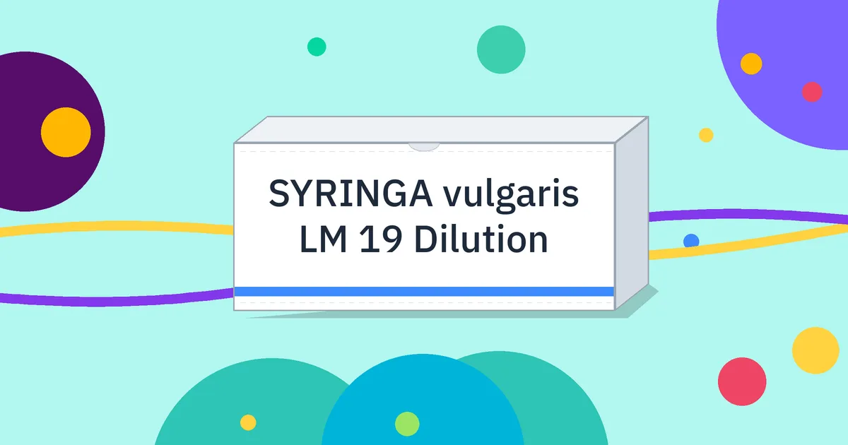 Symbolbild: Packung mit der Aufschrift SYRINGA vulgaris LM 19 Dilution (PZN 13685637) – Verfügbarkeit und Bezug in Apotheken in Frankfurt am Main
