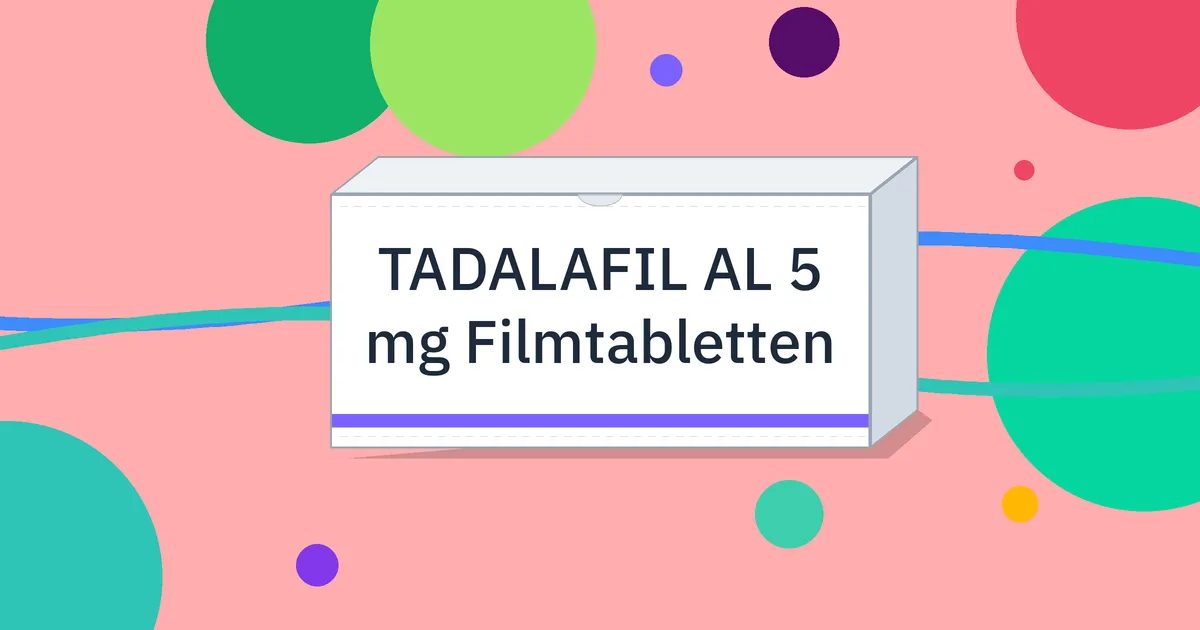 Symbolbild: Packung mit der Aufschrift TADALAFIL AL 5 mg Filmtabletten (PZN 13231876) – Verfügbarkeit und Bezug in Apotheken in Frankfurt am Main