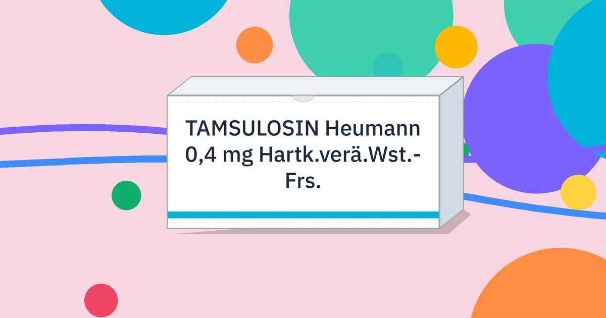 Symbolbild: Packung mit der Aufschrift TAMSULOSIN Heumann 0,4 mg Hartk.verä.Wst.-Frs. (PZN 12582154) – Verfügbarkeit und Bezug in Apotheken in Frankfurt am Main