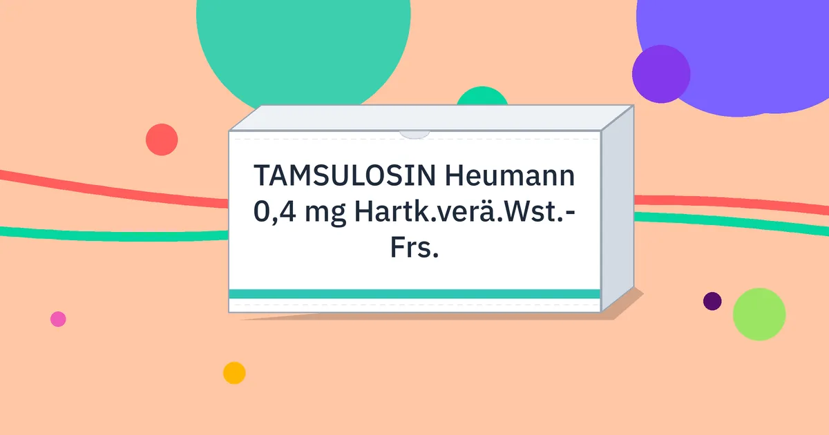 Symbolbild: Packung mit der Aufschrift TAMSULOSIN Heumann 0,4 mg Hartk.verä.Wst.-Frs. (PZN 12582177) – Verfügbarkeit und Bezug in Apotheken in Frankfurt am Main