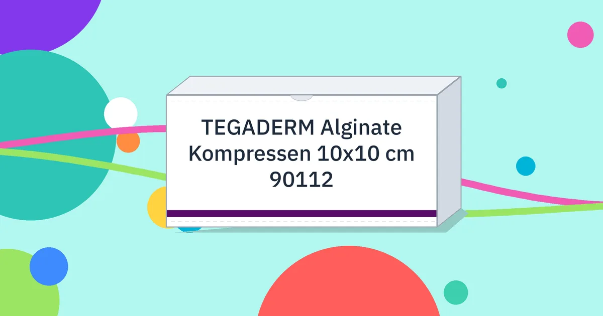 Symbolbild: Packung mit der Aufschrift TEGADERM Alginate Kompressen 10x10 cm 90112 (PZN 12378778) – Verfügbarkeit und Bezug in Apotheken in Frankfurt am Main