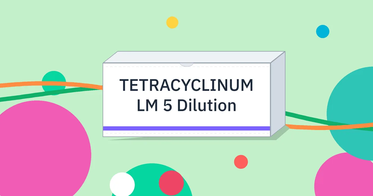 Symbolbild: Packung mit der Aufschrift TETRACYCLINUM LM 5 Dilution (PZN 13688860) – Verfügbarkeit und Bezug in Apotheken in Frankfurt am Main