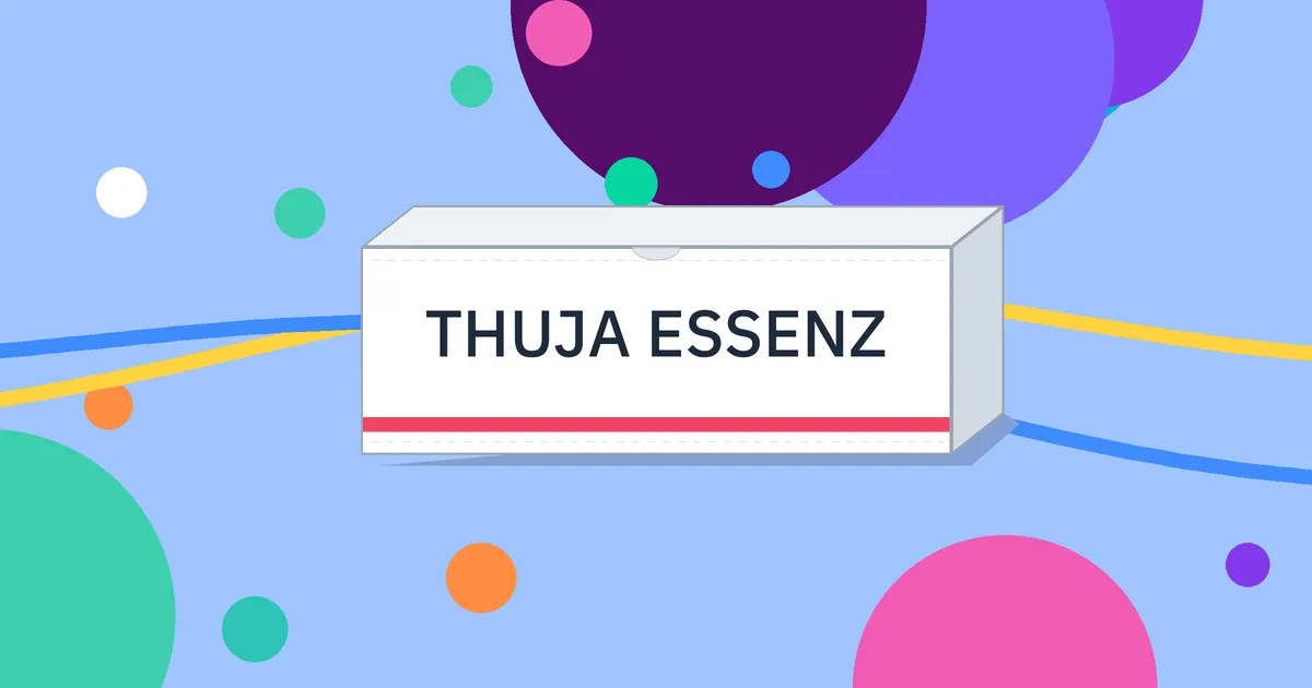 Symbolbild: Packung mit der Aufschrift THUJA ESSENZ (PZN 01681433) – Verfügbarkeit und Bezug in Apotheken in Frankfurt am Main