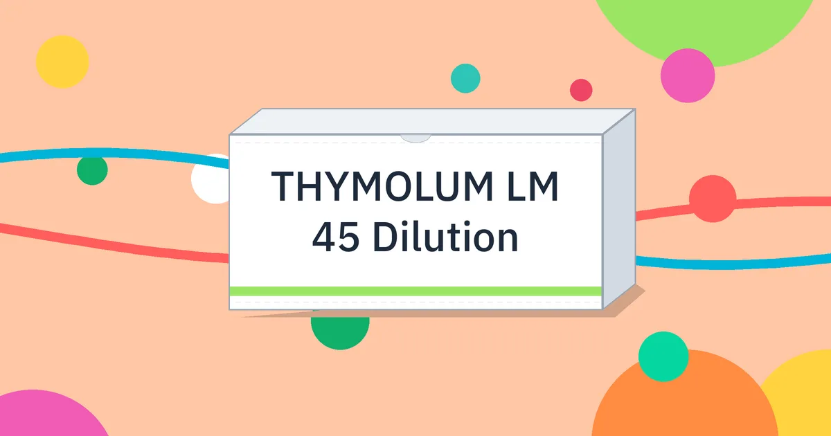 Symbolbild: Packung mit der Aufschrift THYMOLUM LM 45 Dilution (PZN 13222713) – Verfügbarkeit und Bezug in Apotheken in Frankfurt am Main