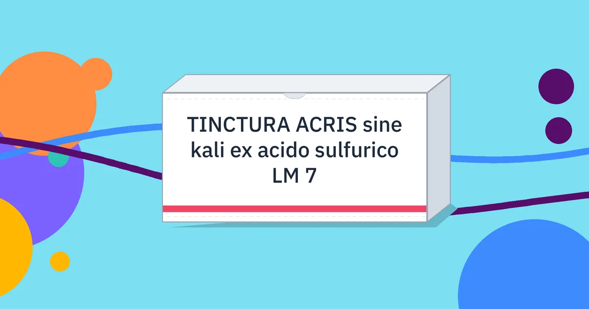 Symbolbild: Packung mit der Aufschrift TINCTURA ACRIS sine kali ex acido sulfurico LM 7 (PZN 13701075) – Verfügbarkeit und Bezug in Apotheken in Frankfurt am Main