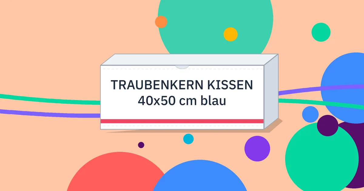 Symbolbild: Packung mit der Aufschrift TRAUBENKERN KISSEN 40x50 cm blau (PZN 02762760) – Verfügbarkeit und Bezug in Apotheken in Frankfurt am Main