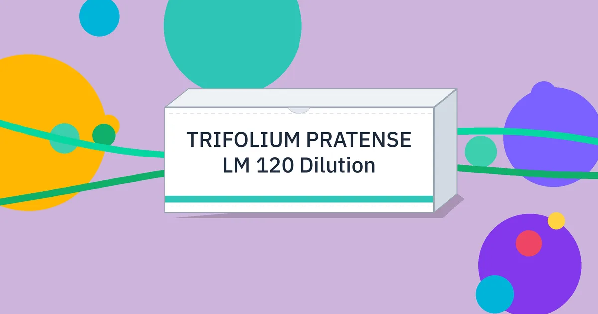 Symbolbild: Packung mit der Aufschrift TRIFOLIUM PRATENSE LM 120 Dilution (PZN 13226970) – Verfügbarkeit und Bezug in Apotheken in Frankfurt am Main