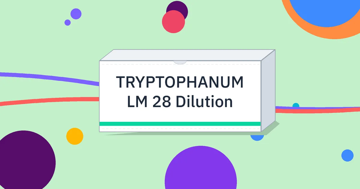 Symbolbild: Packung mit der Aufschrift TRYPTOPHANUM LM 28 Dilution (PZN 13253688) – Verfügbarkeit und Bezug in Apotheken in Frankfurt am Main