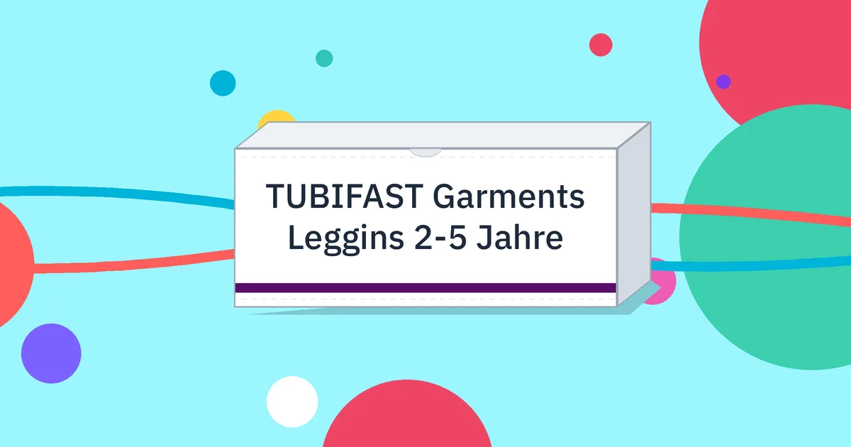 Symbolbild: Packung mit der Aufschrift TUBIFAST Garments Leggins 2-5 Jahre (PZN 13748148) – Verfügbarkeit und Bezug in Apotheken in Frankfurt am Main