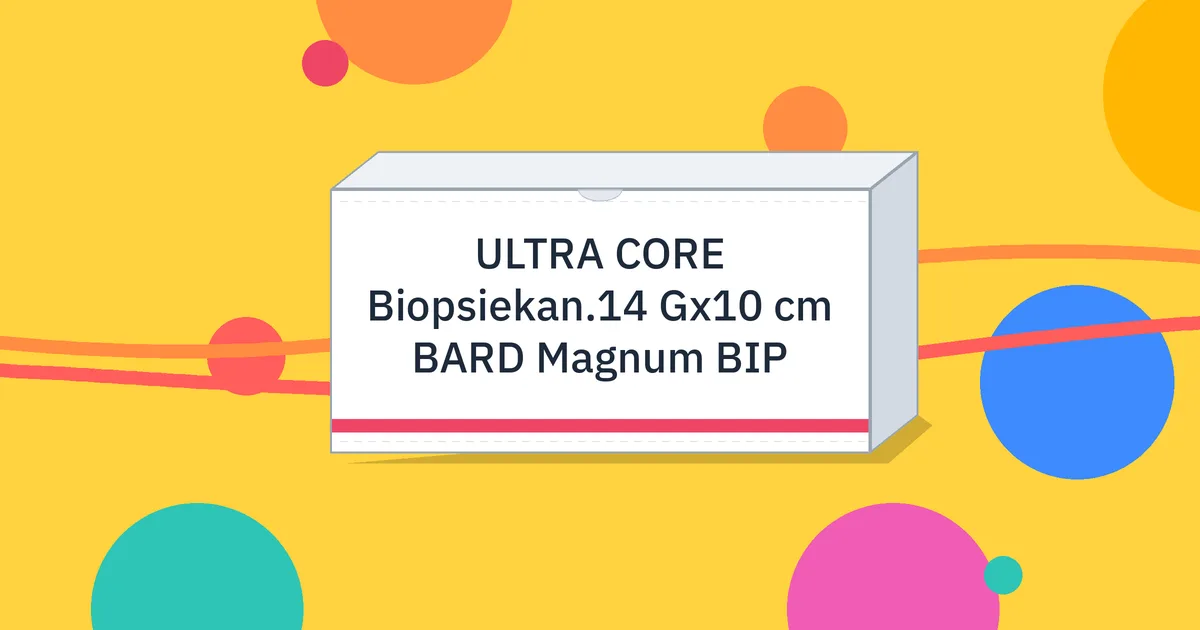Symbolbild: Packung mit der Aufschrift ULTRA CORE Biopsiekan.14 Gx10 cm BARD Magnum BIP (PZN 04506920) – Verfügbarkeit und Bezug in Apotheken in Frankfurt am Main