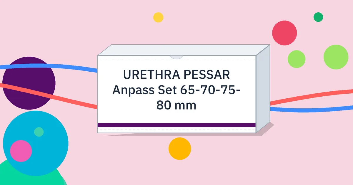 Symbolbild: Packung mit der Aufschrift URETHRA PESSAR Anpass Set 65-70-75-80 mm (PZN 04114640) – Verfügbarkeit und Bezug in Apotheken in Frankfurt am Main