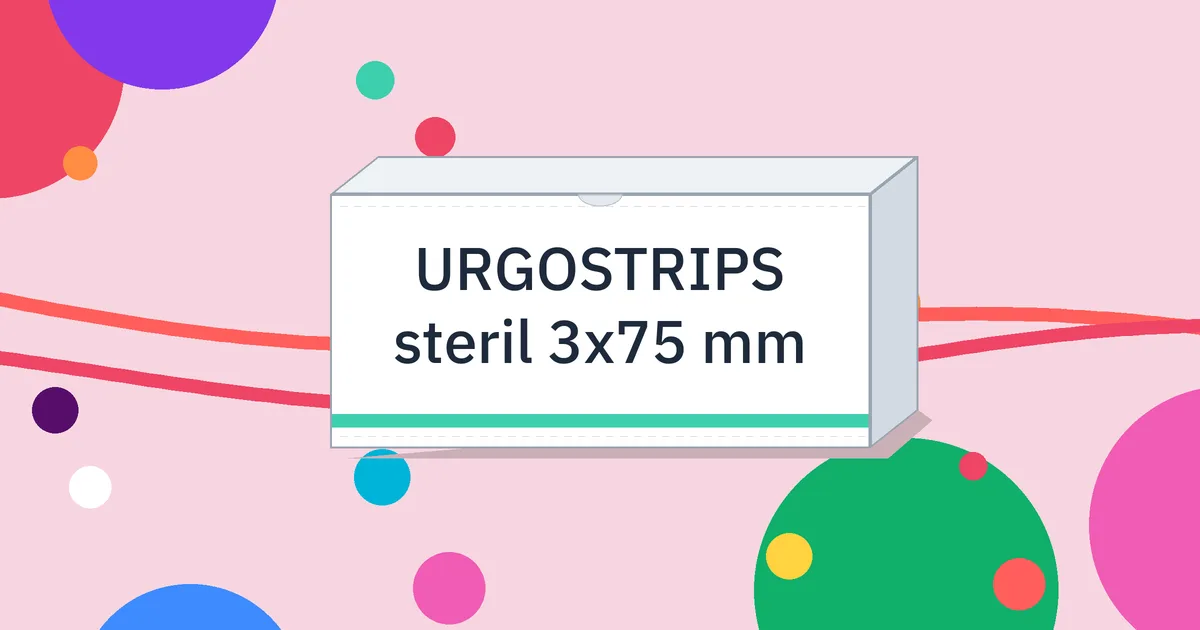 Symbolbild: Packung mit der Aufschrift URGOSTRIPS steril 3x75 mm (PZN 08437073) – Verfügbarkeit und Bezug in Apotheken in Frankfurt am Main
