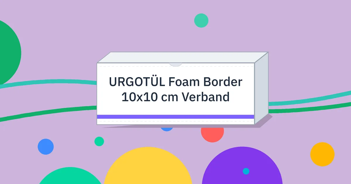 Symbolbild: Packung mit der Aufschrift URGOTÜL Foam Border 10x10 cm Verband (PZN 10203141) – Verfügbarkeit und Bezug in Apotheken in Frankfurt am Main