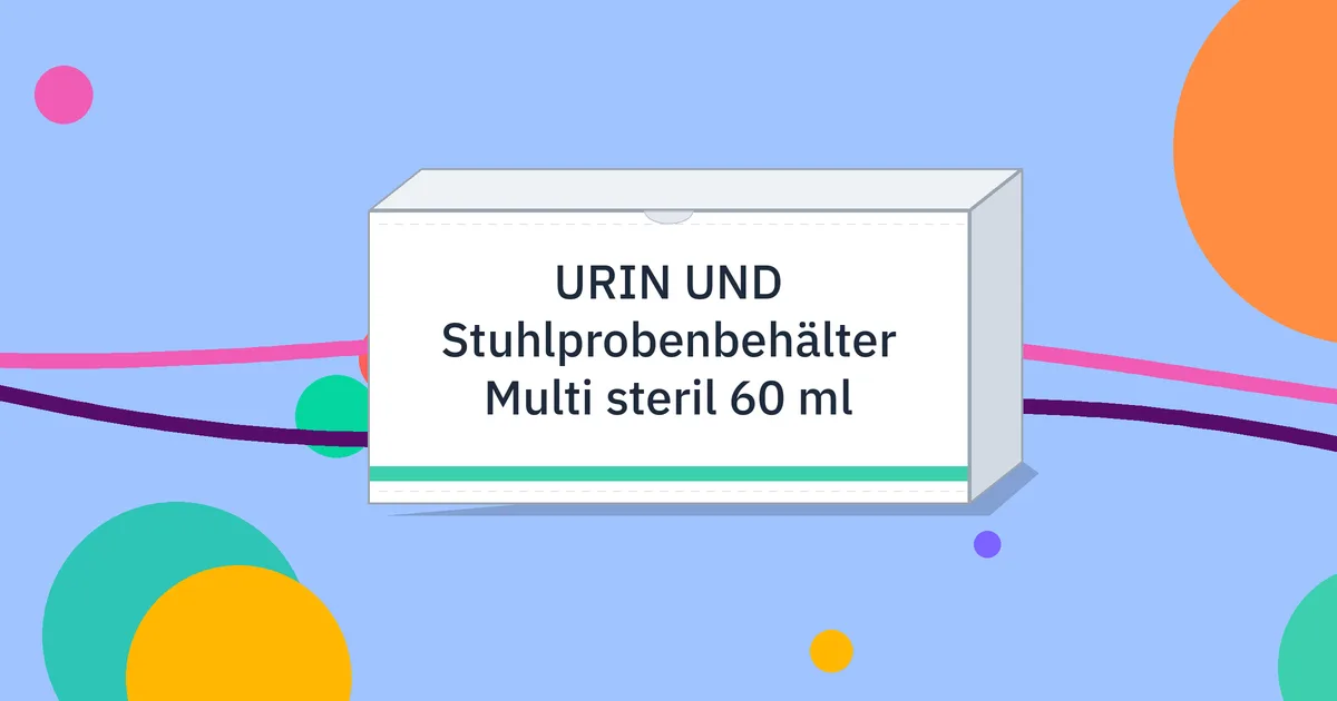 Symbolbild: Packung mit der Aufschrift URIN UND Stuhlprobenbehälter Multi steril 60 ml (PZN 12569768) – Verfügbarkeit und Bezug in Apotheken in Frankfurt am Main