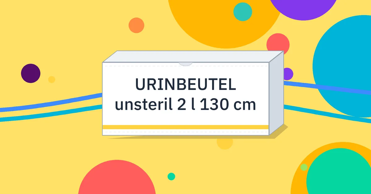 Symbolbild: Packung mit der Aufschrift URINBEUTEL unsteril 2 l 130 cm (PZN 07293784) – Verfügbarkeit und Bezug in Apotheken in Frankfurt am Main