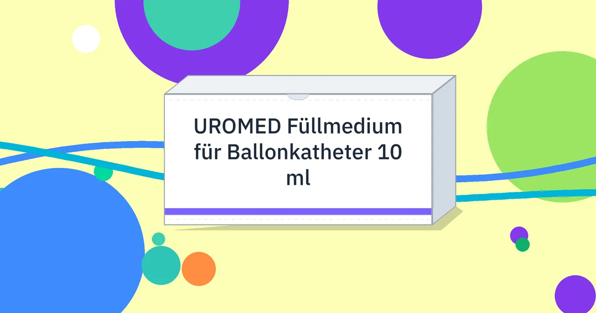 Symbolbild: Packung mit der Aufschrift UROMED Füllmedium für Ballonkatheter 10 ml (PZN 07521541) – Verfügbarkeit und Bezug in Apotheken in Frankfurt am Main