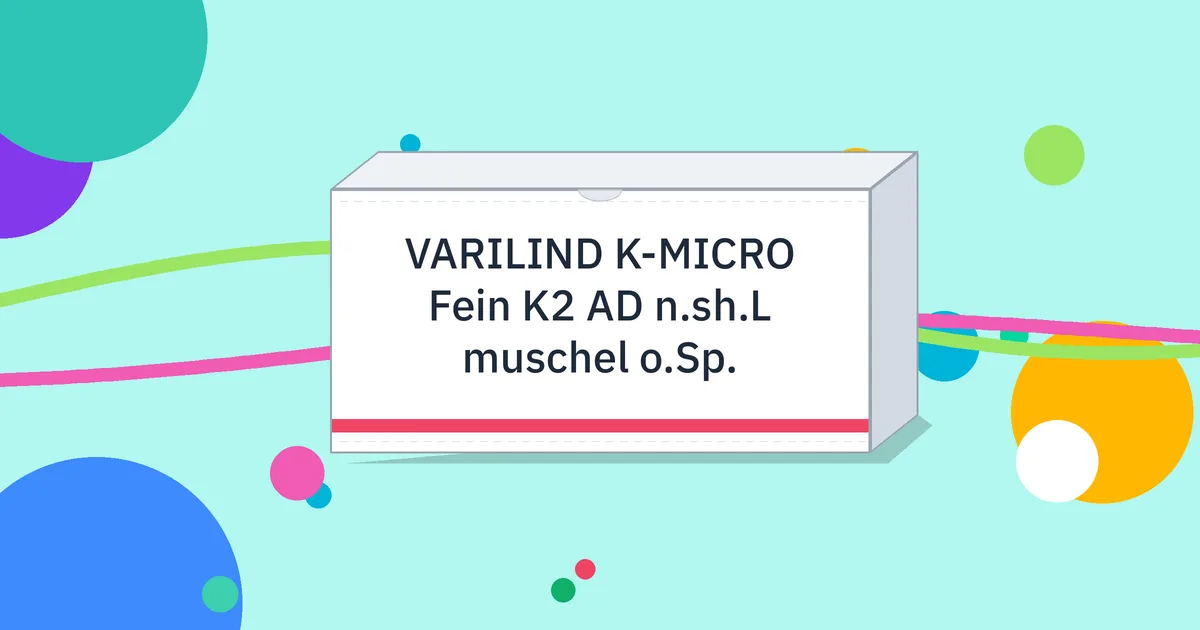 Symbolbild: Packung mit der Aufschrift VARILIND K-MICRO Fein K2 AD n.sh.L muschel o.Sp. (PZN 20559488) – Verfügbarkeit und Bezug in Apotheken in Frankfurt am Main