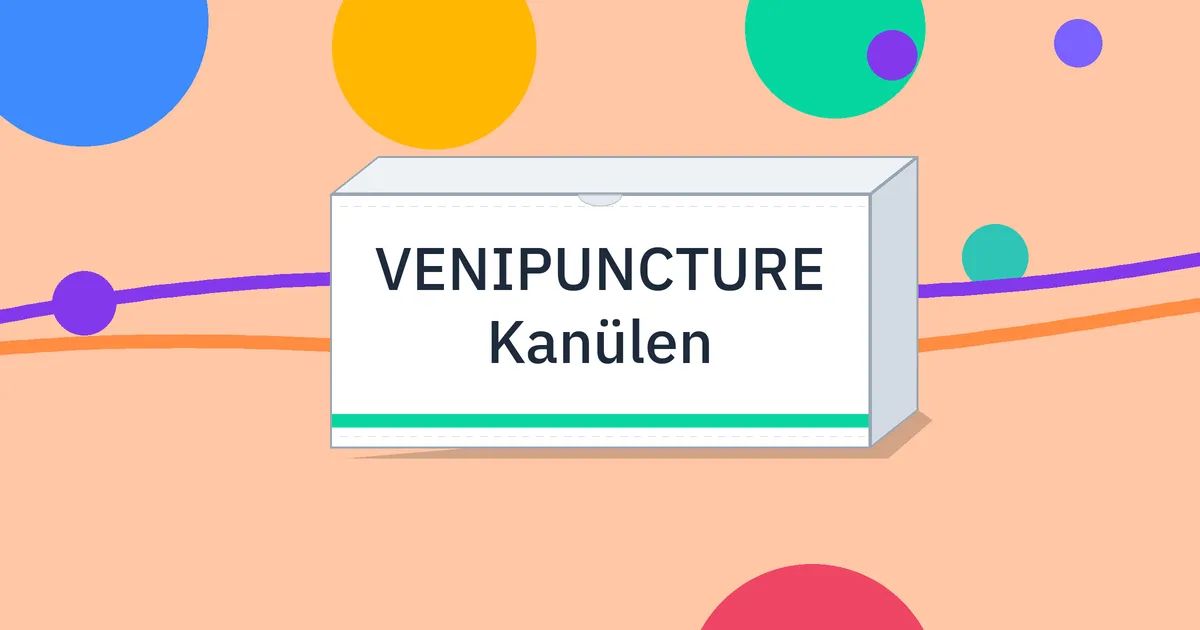 Symbolbild: Packung mit der Aufschrift VENIPUNCTURE Kanülen (PZN 06447021) – Verfügbarkeit und Bezug in Apotheken in Frankfurt am Main