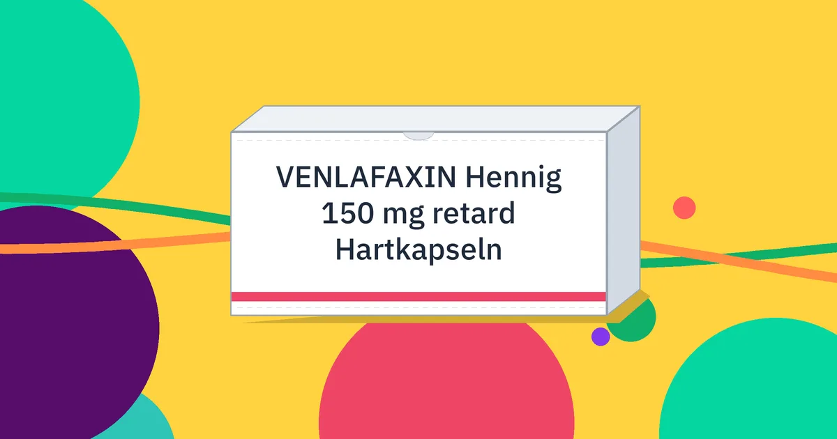 Symbolbild: Packung mit der Aufschrift VENLAFAXIN Hennig 150 mg retard Hartkapseln (PZN 07281278) – Verfügbarkeit und Bezug in Apotheken in Frankfurt am Main