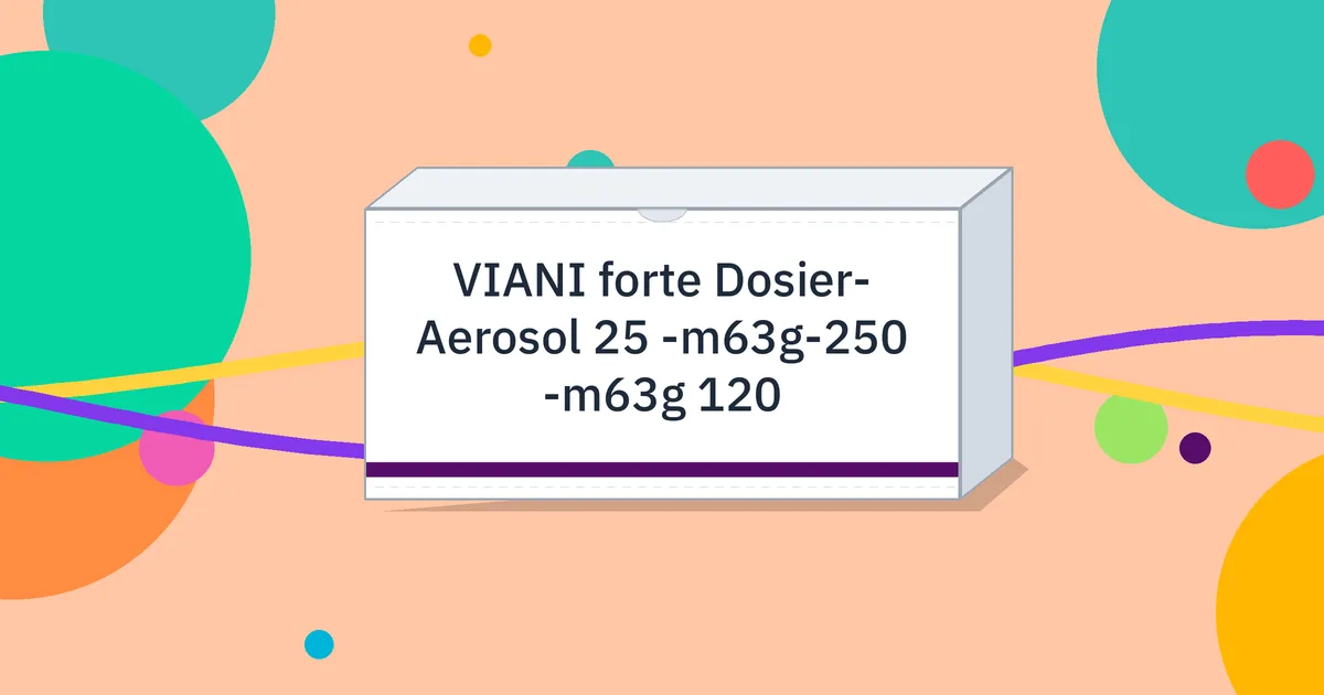 Symbolbild: Packung mit der Aufschrift VIANI forte Dosier-Aerosol 25 -m63g-250 -m63g 120 (PZN 01484017) – Verfügbarkeit und Bezug in Apotheken in Frankfurt am Main
