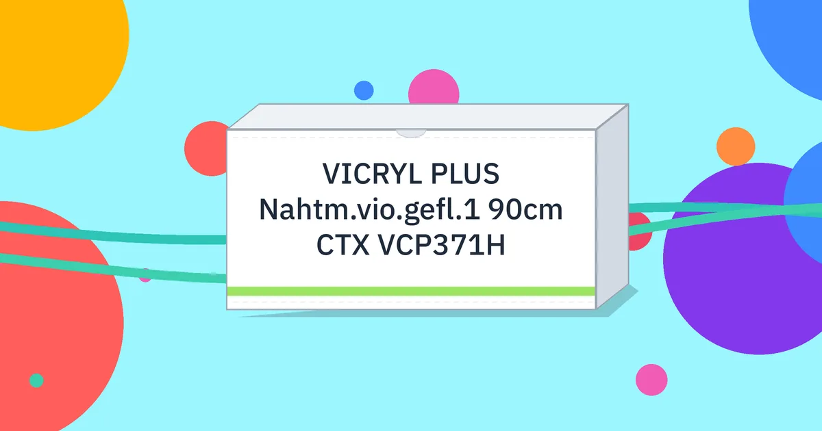 Symbolbild: Packung mit der Aufschrift VICRYL PLUS Nahtm.vio.gefl.1 90cm CTX VCP371H (PZN 16393674) – Verfügbarkeit und Bezug in Apotheken in Frankfurt am Main