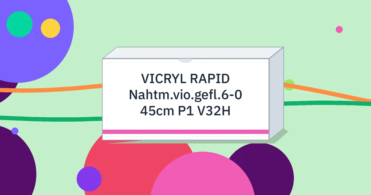 Symbolbild: Packung mit der Aufschrift VICRYL RAPID Nahtm.vio.gefl.6-0 45cm P1 V32H (PZN 14133727) – Verfügbarkeit und Bezug in Apotheken in Frankfurt am Main