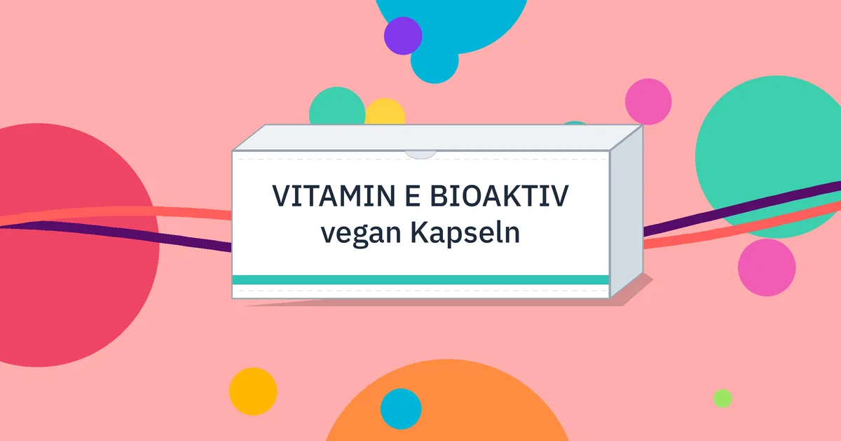 Symbolbild: Packung mit der Aufschrift VITAMIN E BIOAKTIV vegan Kapseln (PZN 19099805) – Verfügbarkeit und Bezug in Apotheken in Frankfurt am Main