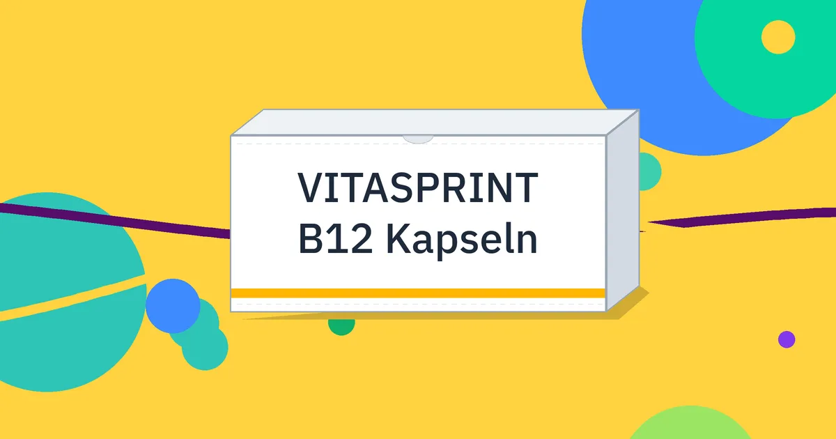 Symbolbild: Packung mit der Aufschrift VITASPRINT B12 Kapseln (PZN 04909552) – Verfügbarkeit und Bezug in Apotheken in Frankfurt am Main