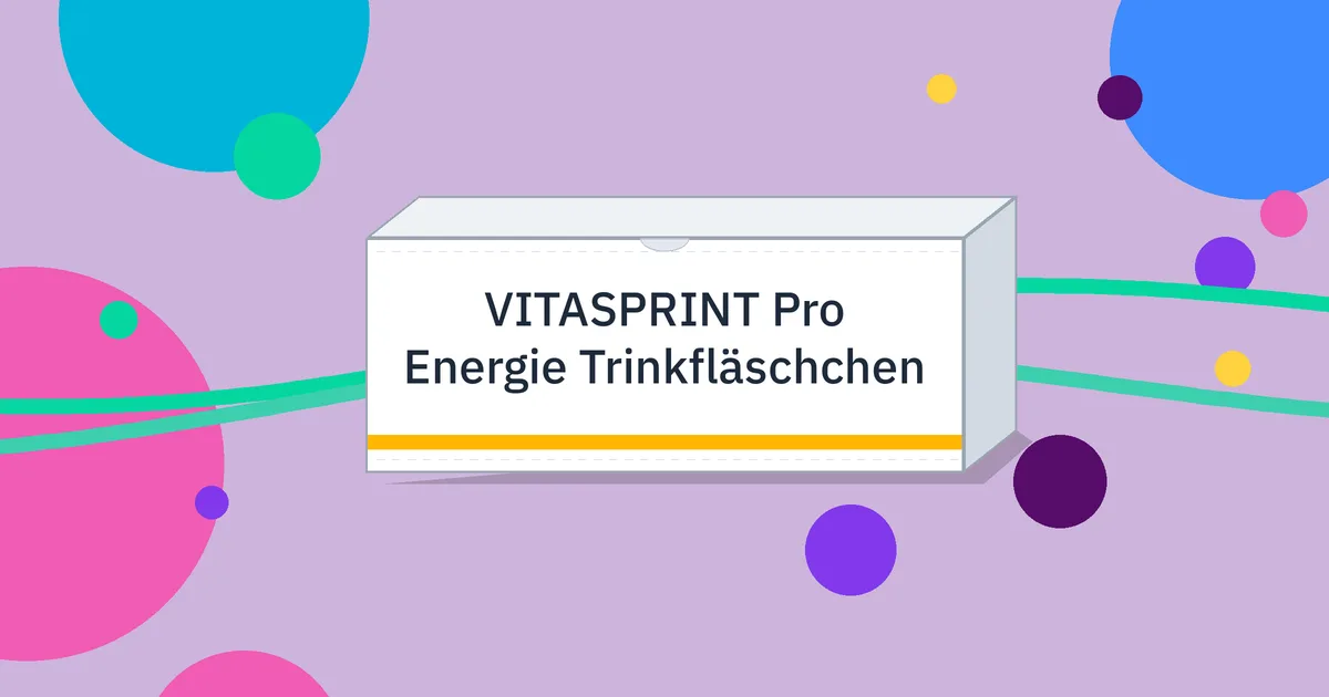 Symbolbild: Packung mit der Aufschrift VITASPRINT Pro Energie Trinkfläschchen (PZN 14050266) – Verfügbarkeit und Bezug in Apotheken in Frankfurt am Main