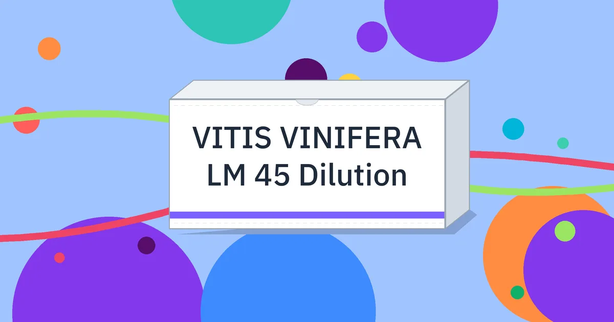 Symbolbild: Packung mit der Aufschrift VITIS VINIFERA LM 45 Dilution (PZN 13280171) – Verfügbarkeit und Bezug in Apotheken in Frankfurt am Main