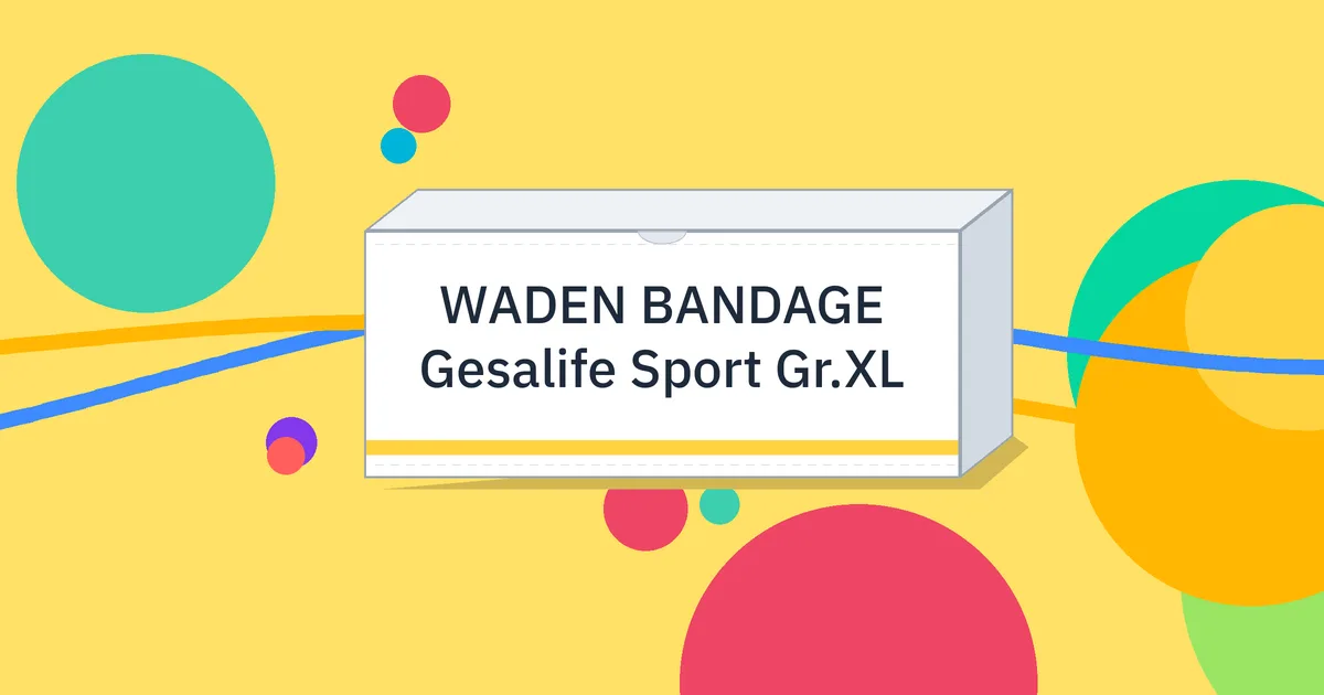 Symbolbild: Packung mit der Aufschrift WADEN BANDAGE Gesalife Sport Gr.XL (PZN 03862104) – Verfügbarkeit und Bezug in Apotheken in Frankfurt am Main