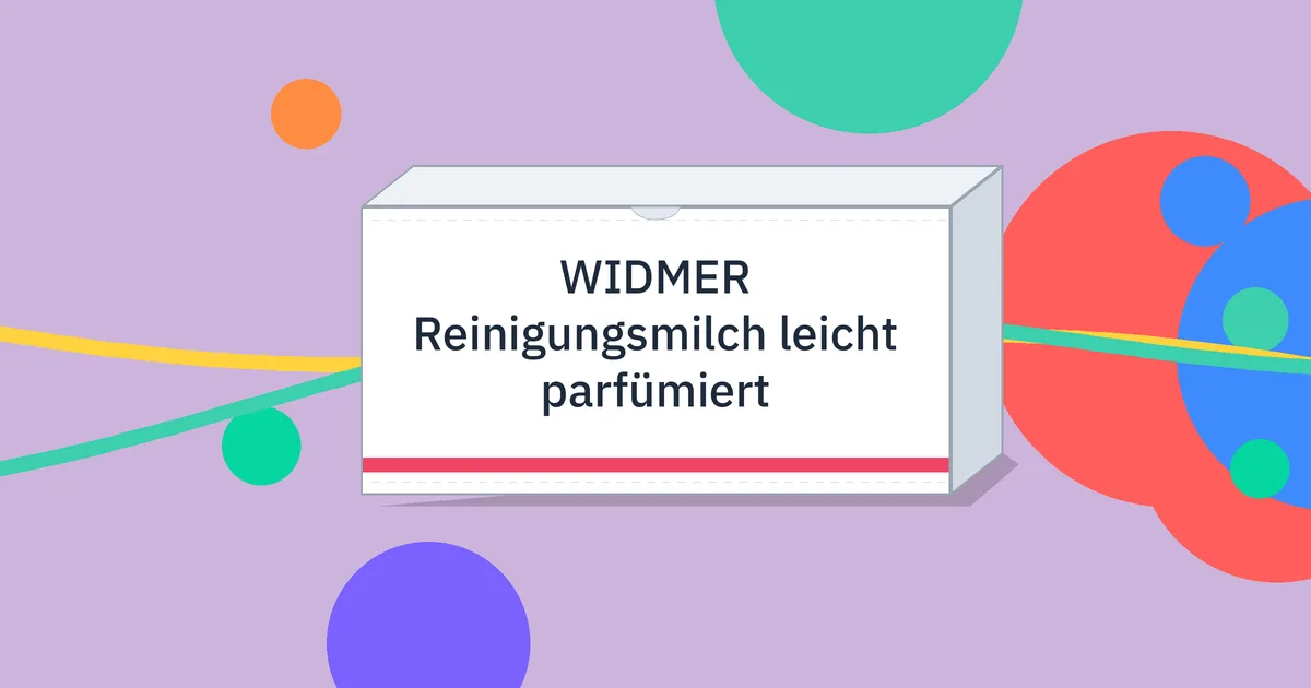Symbolbild: Packung mit der Aufschrift WIDMER Reinigungsmilch leicht parfümiert (PZN 09921693) – Verfügbarkeit und Bezug in Apotheken in Frankfurt am Main