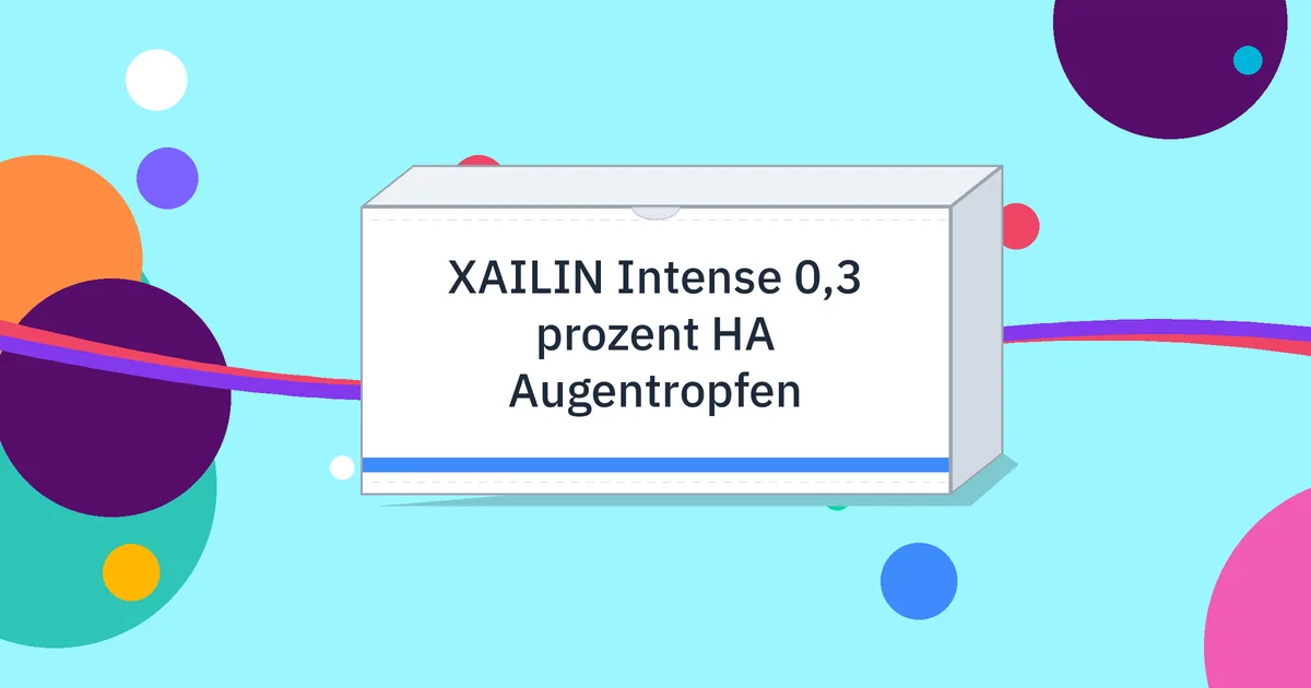 Symbolbild: Packung mit der Aufschrift XAILIN Intense 0,3 prozent HA Augentropfen (PZN 17467877) – Verfügbarkeit und Bezug in Apotheken in Frankfurt am Main