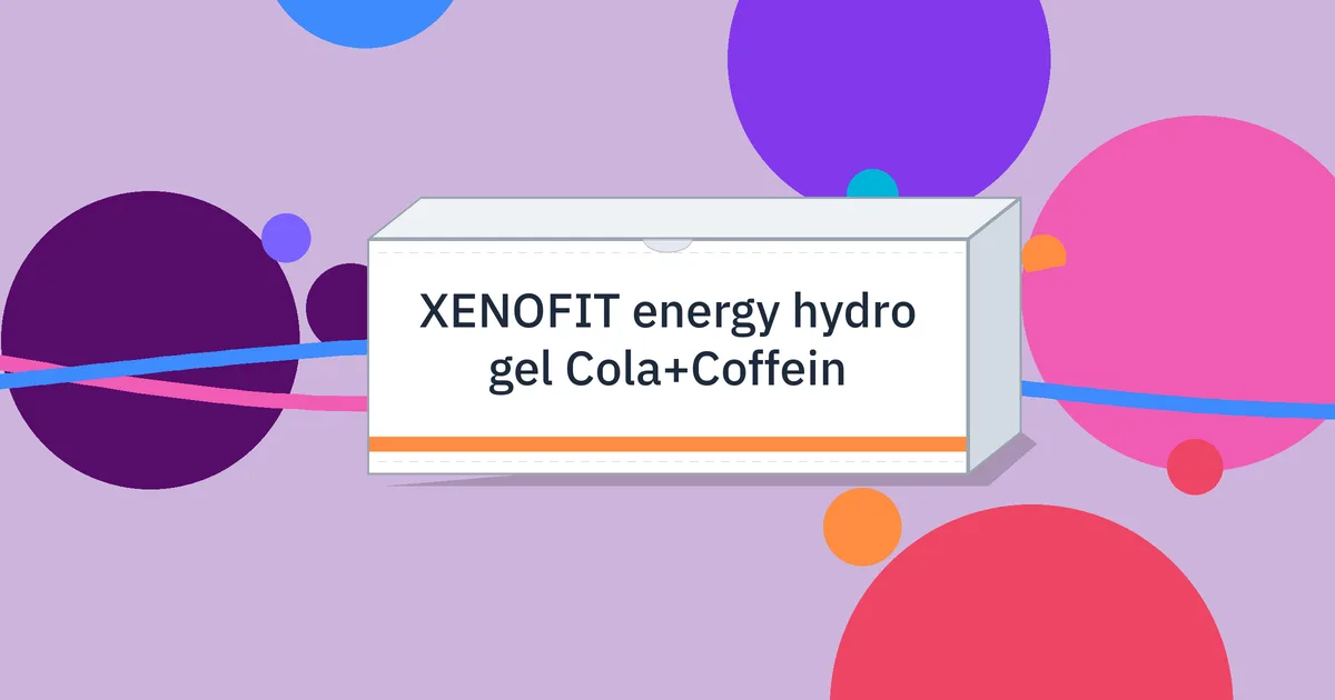 Symbolbild: Packung mit der Aufschrift XENOFIT energy hydro gel Cola+Coffein (PZN 16154550) – Verfügbarkeit und Bezug in Apotheken in Frankfurt am Main