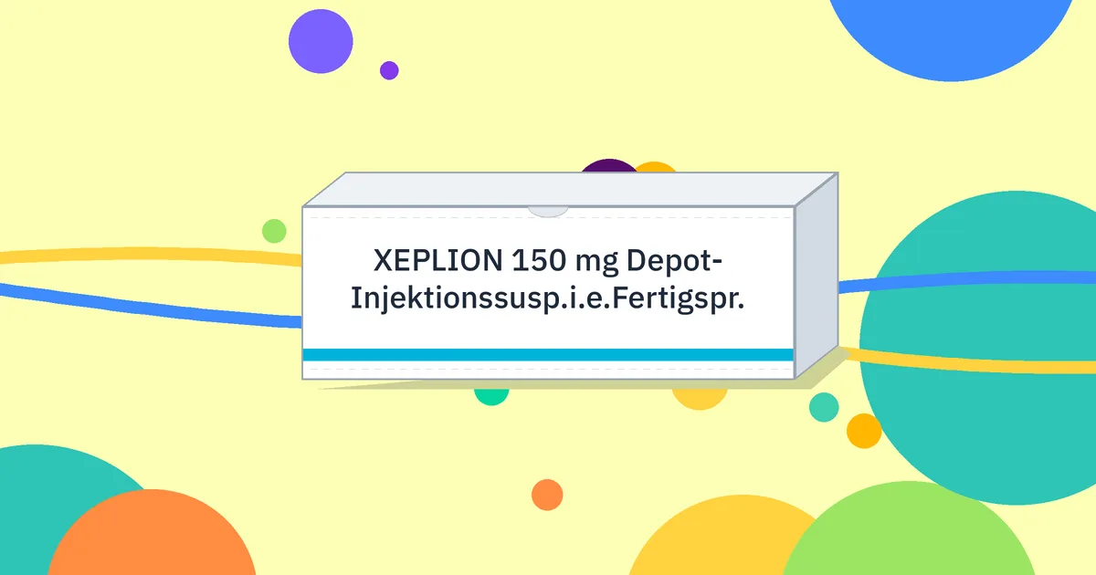 Symbolbild: Packung mit der Aufschrift XEPLION 150 mg Depot-Injektionssusp.i.e.Fertigspr. (PZN 09744067) – Verfügbarkeit und Bezug in Apotheken in Frankfurt am Main