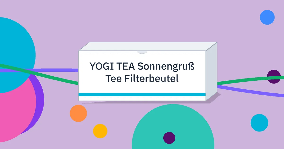 Symbolbild: Packung mit der Aufschrift YOGI TEA Sonnengruß Tee Filterbeutel (PZN 15867526) – Verfügbarkeit und Bezug in Apotheken in Frankfurt am Main