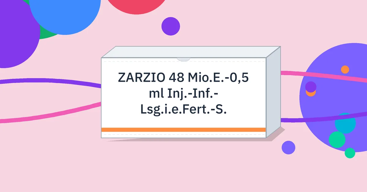 Symbolbild: Packung mit der Aufschrift ZARZIO 48 Mio.E.-0,5 ml Inj.-Inf.-Lsg.i.e.Fert.-S. (PZN 12802785) – Verfügbarkeit und Bezug in Apotheken in Frankfurt am Main