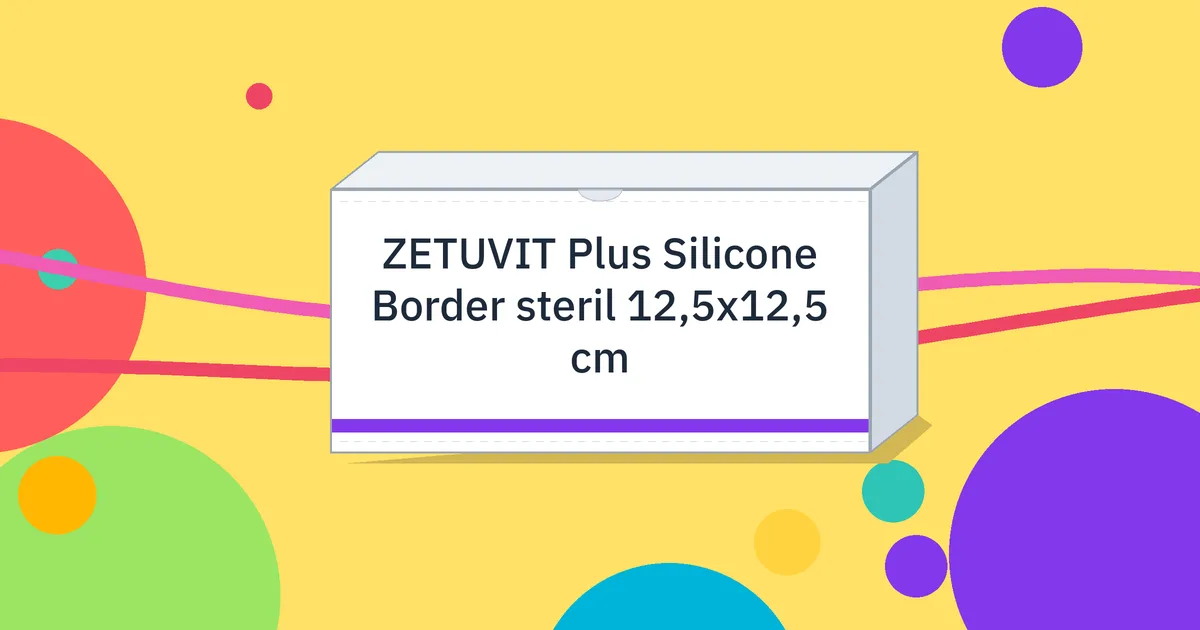 Symbolbild: Packung mit der Aufschrift ZETUVIT Plus Silicone Border steril 12,5x12,5 cm (PZN 19299450) – Verfügbarkeit und Bezug in Apotheken in Frankfurt am Main