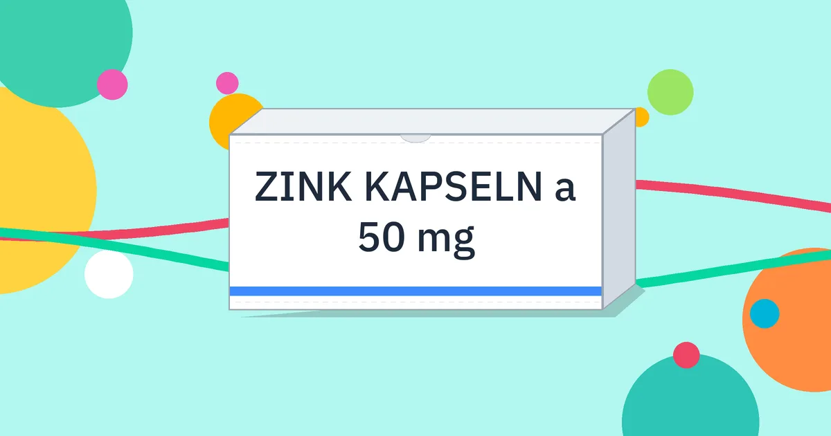 Symbolbild: Packung mit der Aufschrift ZINK KAPSELN a 50 mg (PZN 16837450) – Verfügbarkeit und Bezug in Apotheken in Frankfurt am Main