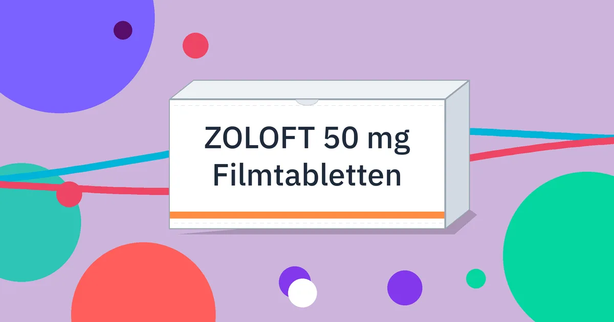 Symbolbild: Packung mit der Aufschrift ZOLOFT 50 mg Filmtabletten (PZN 02743975) – Verfügbarkeit und Bezug in Apotheken in Frankfurt am Main