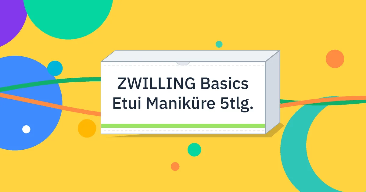 Symbolbild: Packung mit der Aufschrift ZWILLING Basics Etui Maniküre 5tlg. (PZN 19639064) – Verfügbarkeit und Bezug in Apotheken in Frankfurt am Main