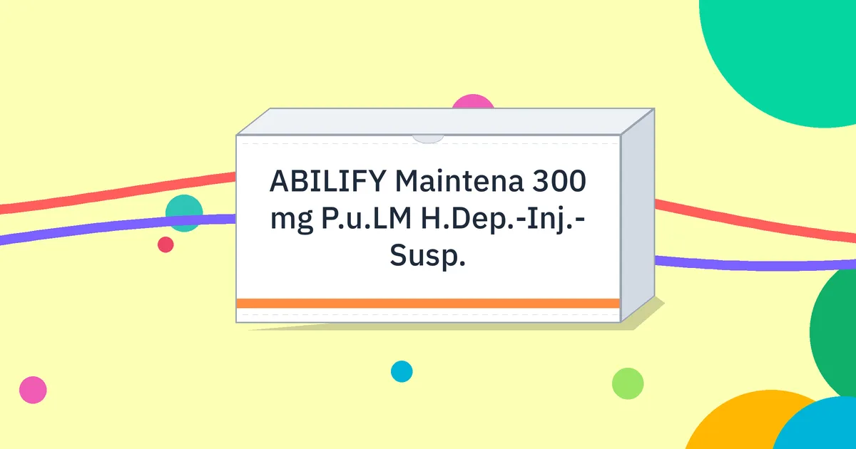 Symbolbild: Packung mit der Aufschrift ABILIFY Maintena 300 mg P.u.LM H.Dep.-Inj.-Susp. (PZN 10048108) – Verfügbarkeit und Bezug in Apotheken in Frankfurt am Main