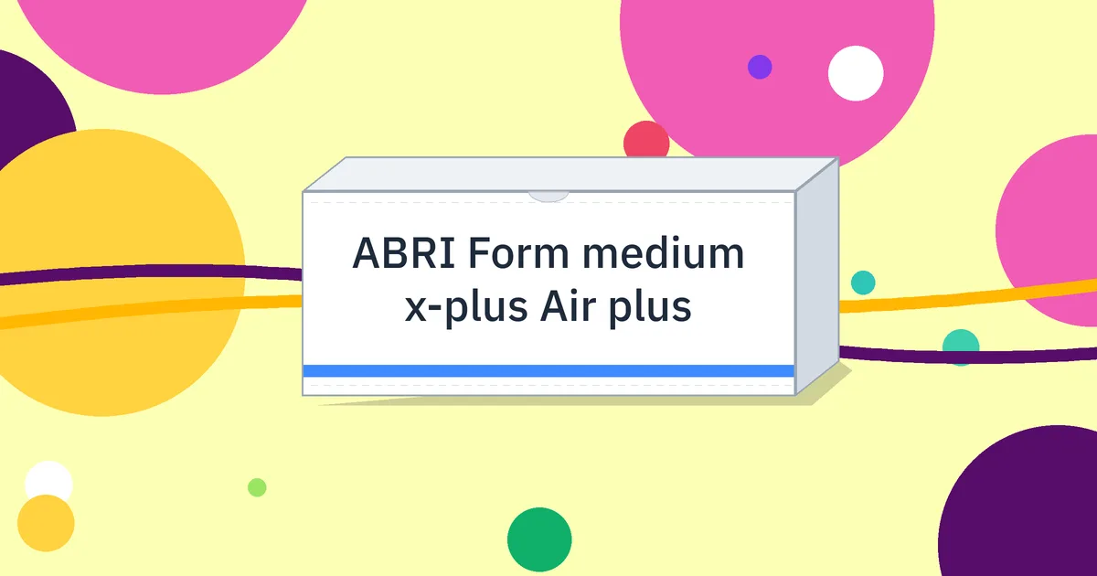Symbolbild: Packung mit der Aufschrift ABRI Form medium x-plus Air plus (PZN 00994733) – Verfügbarkeit und Bezug in Apotheken in Frankfurt am Main