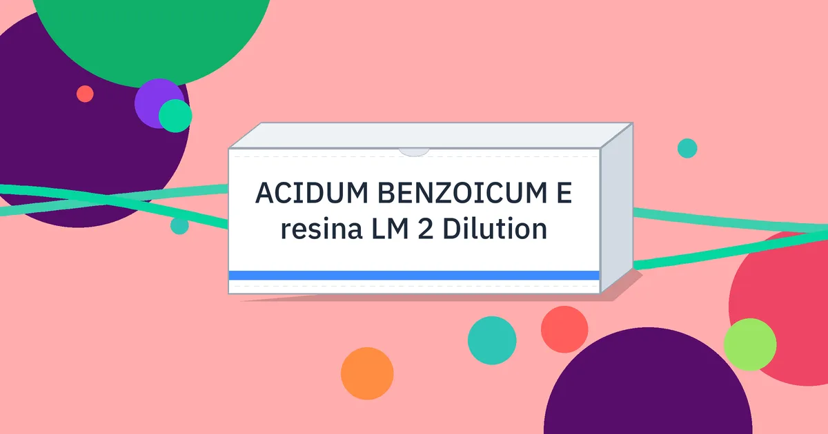 Symbolbild: Packung mit der Aufschrift ACIDUM BENZOICUM E resina LM 2 Dilution (PZN 16241467) – Verfügbarkeit und Bezug in Apotheken in Frankfurt am Main