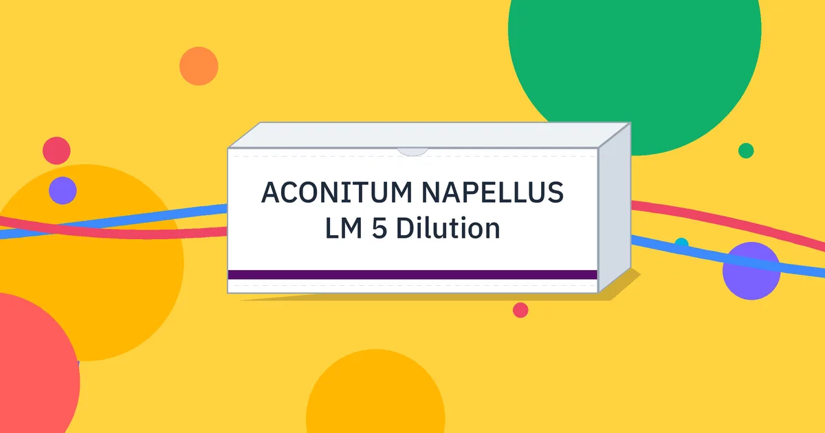 Symbolbild: Packung mit der Aufschrift ACONITUM NAPELLUS LM 5 Dilution (PZN 12754394) – Verfügbarkeit und Bezug in Apotheken in Frankfurt am Main