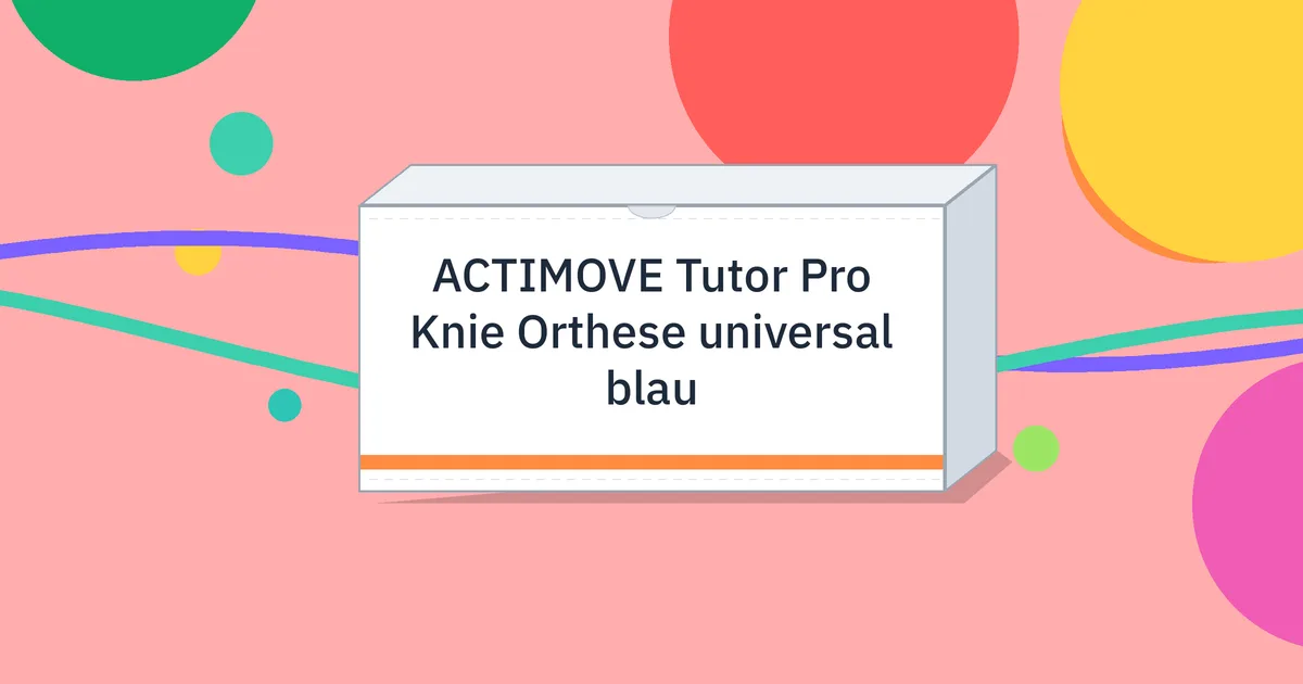 Symbolbild: Packung mit der Aufschrift ACTIMOVE Tutor Pro Knie Orthese universal blau (PZN 18222793) – Verfügbarkeit und Bezug in Apotheken in Frankfurt am Main