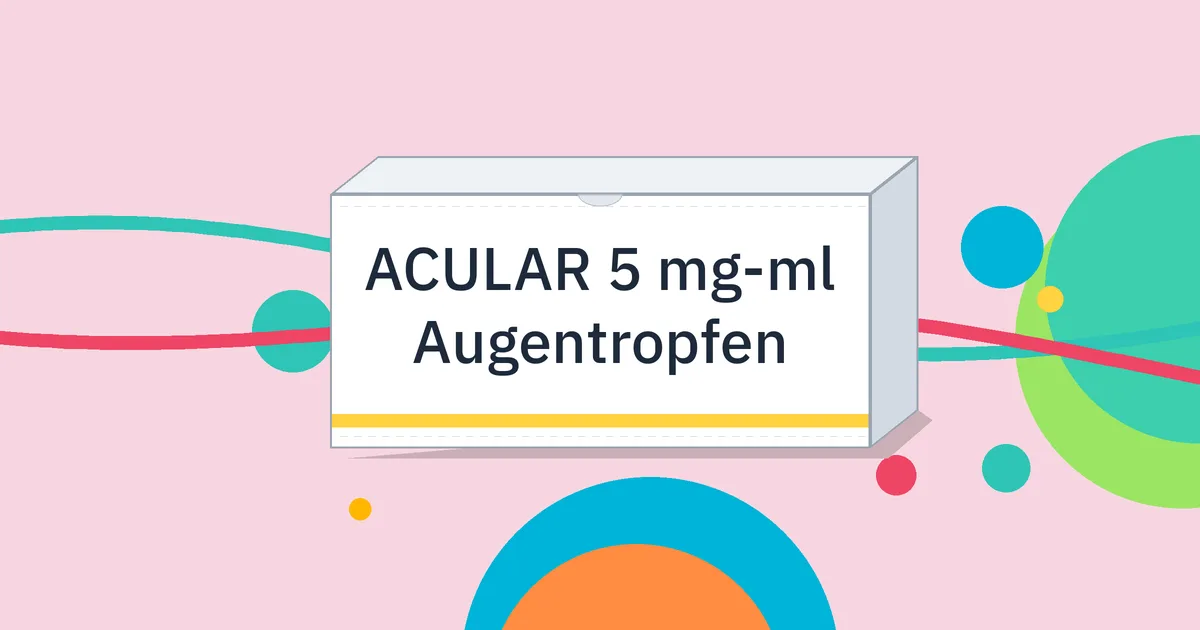 Symbolbild: Packung mit der Aufschrift ACULAR 5 mg-ml Augentropfen (PZN 18803946) – Verfügbarkeit und Bezug in Apotheken in Frankfurt am Main