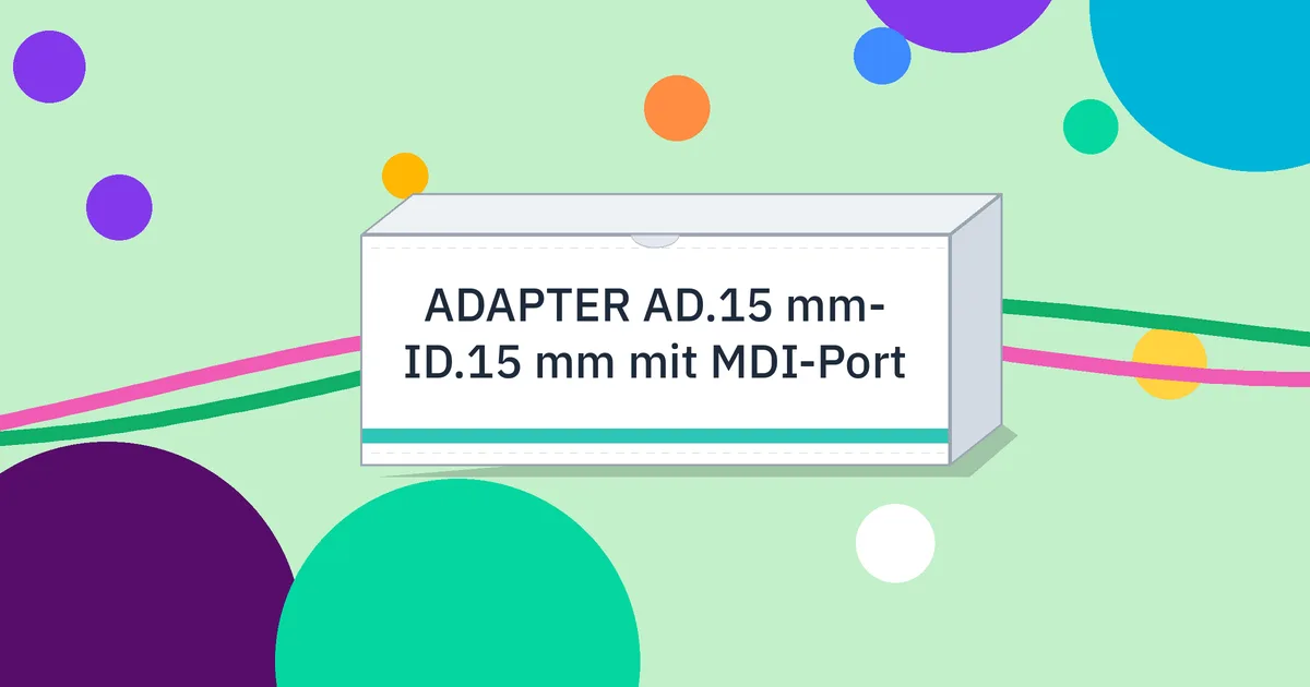 Symbolbild: Packung mit der Aufschrift ADAPTER AD.15 mm-ID.15 mm mit MDI-Port (PZN 17432985) – Verfügbarkeit und Bezug in Apotheken in Frankfurt am Main