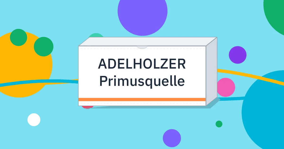 Symbolbild: Packung mit der Aufschrift ADELHOLZER Primusquelle (PZN 03059287) – Verfügbarkeit und Bezug in Apotheken in Frankfurt am Main